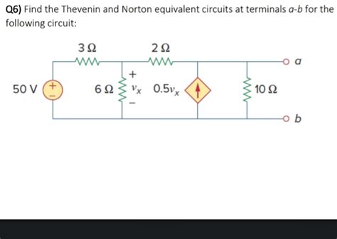 answered q6 find the thevenin and norton… bartleby