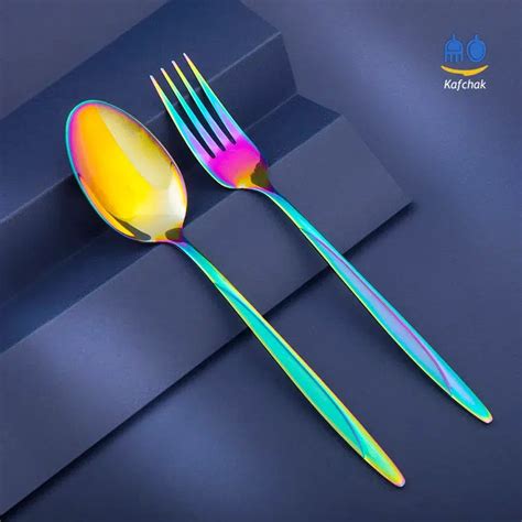 قاشق و چنگال کفچک مدل میامی هفت رنگ کفچک