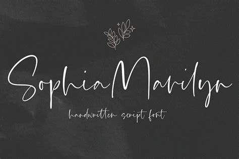 Sophia Marilyn Free Handwritten Script Font Free Ui Resources