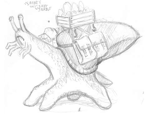 Huge Damage Buff Sketches Ix Smokey The Giant Snail By Korblborp