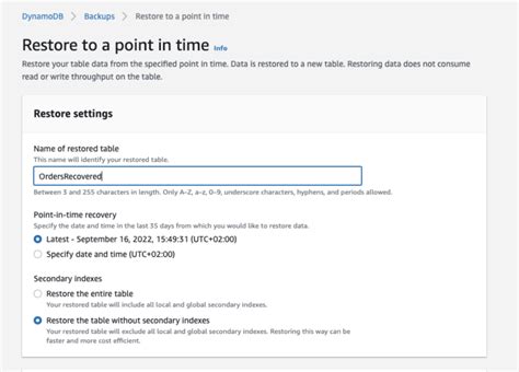 How To Backup And Restore Data In Dynamodb With Point In Time Recovery