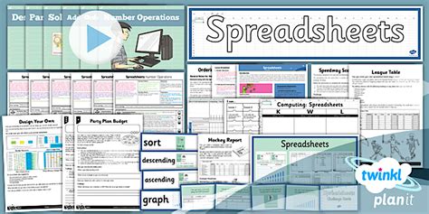 computing excel spreadsheets year 6 unit pack twinkl