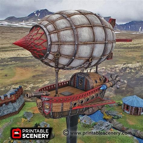 Dwarven Airship 28mm For Dandd Ships Dnd Pathfinder Flying Ship Etsy