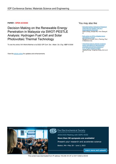 Pdf Decision Making On The Renewable Energy Penetration In Malaysia