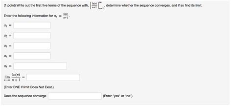 Solved In N Point Write Out The First Five Terms Chegg