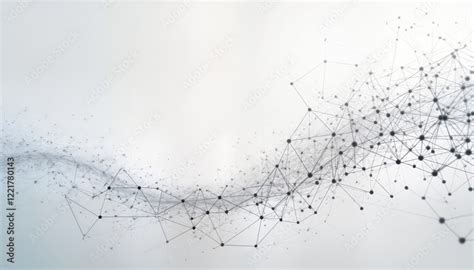 Abstract Futuristic Network Design Complex Interconnected Points Lines Create Dynamic Wave