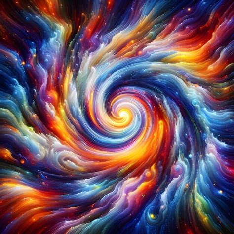 Premium Photo Radiant Whirl Showcasing Abstract Colorful Shapes Pulsating And Shimmering In A