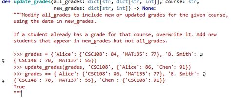 Solved Newgrades Dict Str ﻿int ﻿noneusing The Data