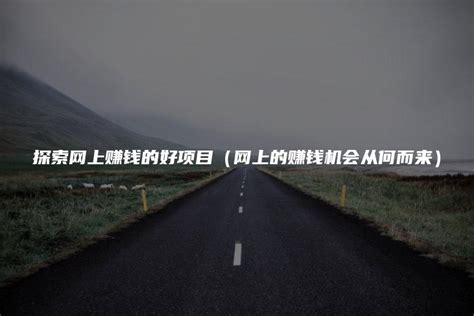 探索网上赚钱的好项目（网上的赚钱机会从何而来） 高羽网创