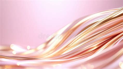 Elegant Flowing Strands Of Metallic Hues Create Mesmerizing Visual Effect Against Soft Pink
