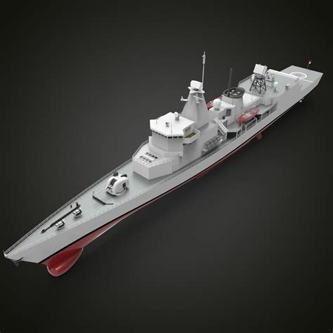 3d Model Frigate Ship Vr Ar Low Poly Cgtrader