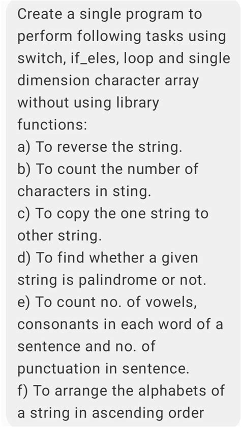 Create A Single Program To Perform Following Tasks Using Switch Ifeles