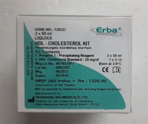 Erba Mannheim HDL Cholesterol Test Kit At 1225 Kothapeta Guntur ID 2851886085362