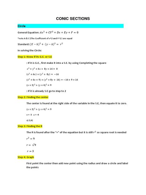 Bby Pre Cal Notes Pdf Ellipse Space