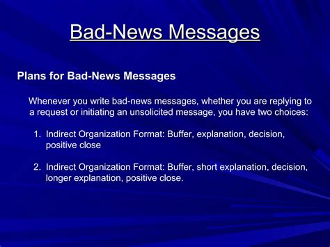 Bad News Messages Ppt
