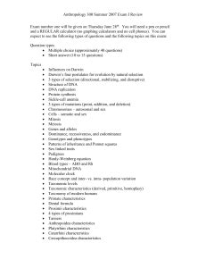Primate Taxonomy Chart Evolutionary Relationships