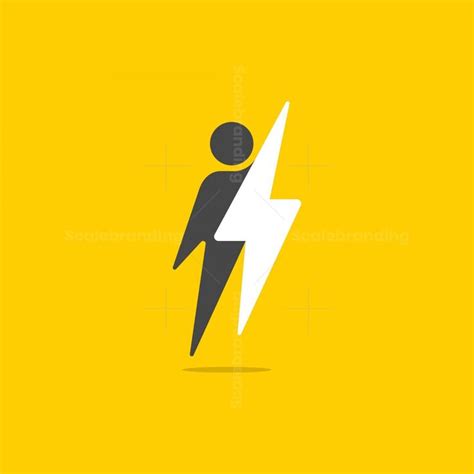 Thunder Man Logo Cleaning Logo Vector Power Man Logo