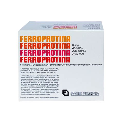 Ferroprotina 40 Mg 30 Sobres Línea Vital Droguería 21983
