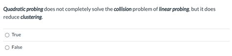 solved quadratic probing does not completely solve the