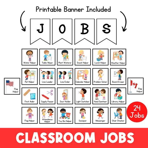 25 Classroom Jobs Cards Classroom Visual Task Cards Classroom Decor