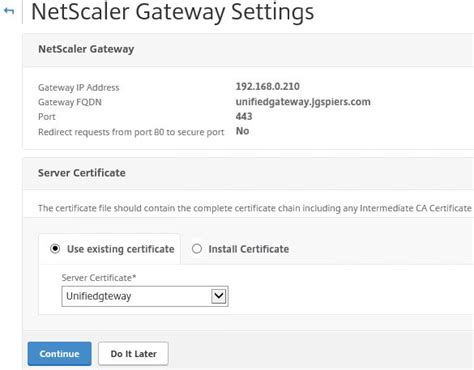Import Netscaler Gateway Configuration In To Storefront