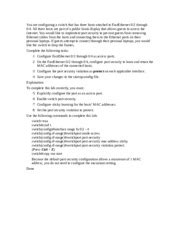 Configure Port Secuirty You Are Configuring A Switch That Has Three Hosts Attached To