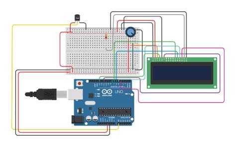 Circuit Design Temperature Sensor Display Tinkercad