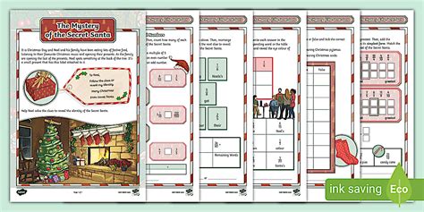 Year 6 The Mystery Of The Secret Santa Maths Mystery Game