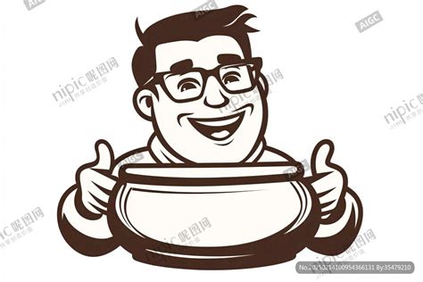 Ai创作图面条卡通人形象标识 美食卡通人logo 餐饮卡通人物logo 人物吃面logo 速食餐饮卡通logo 黄焖鸡米饭人物插画 火锅创意