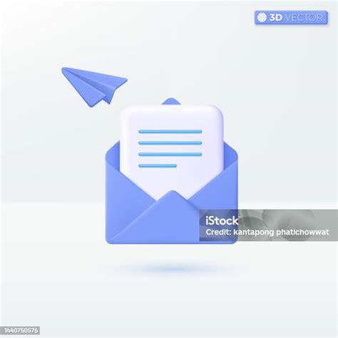종이 비행기 아이콘 기호가 있는 봉투입니다 메일 알림 전보 편지 온라인 이메일 개념을 보냅니다 3d 벡터 격리 그림 디자인입니다
