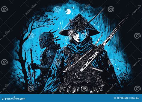 Ghost Warrior Samurai In Heavy Armour Ronin Samurai Fantasy Character Generative Ai Stock