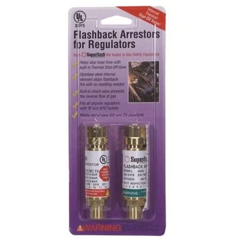 Flashback Arrestor Set For Regulator Dgn Fuel Oxygen