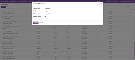 Internationalization Import Language And Set User Preferences