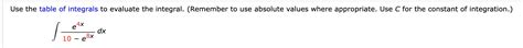 Solved Use The Table Of Integrals To Evaluate The Integral Chegg Com
