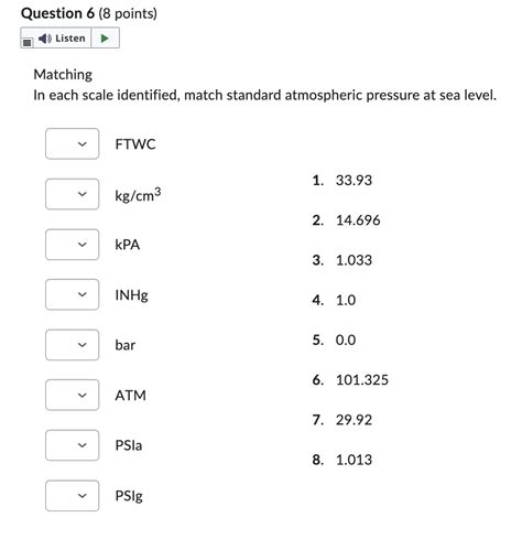 Solved Question 6 8 Points Matching In Each Scale