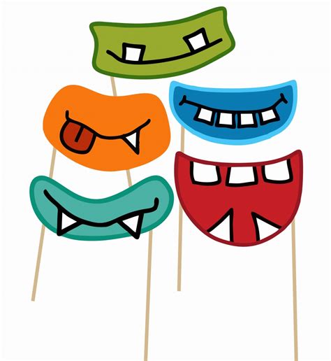 Пропсове за забавни снимки и декорация Уста 5 бр пакет