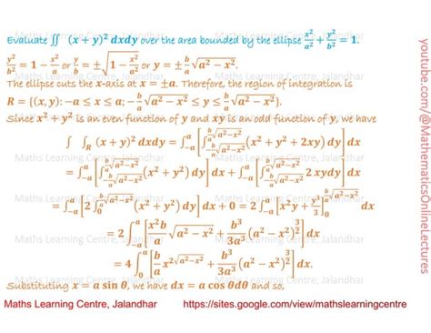 advanced mathematics multiple integrals double integrals in cartesian
