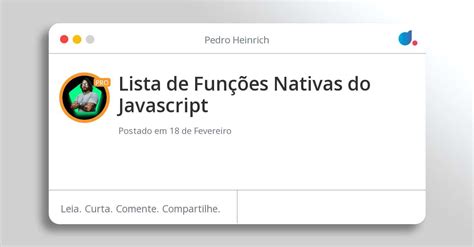Lista De Funções Nativas Do Javascript
