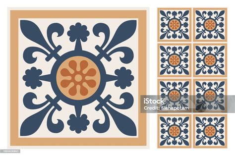 포르투갈 바닥 세라믹 타일 아줄레호 디자인 지중해 패턴 0명에 대한 스톡 벡터 아트 및 기타 이미지 0명 갈색 개체 그룹 Istock