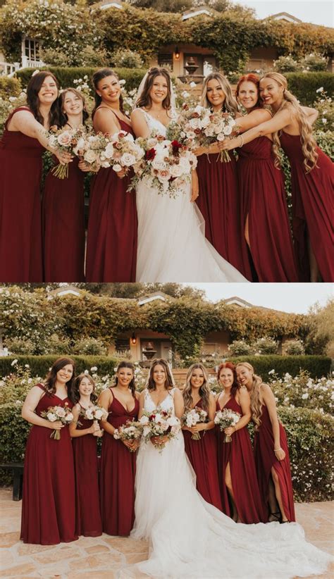 Maroon Bridesmaid Dresses Forever And Always Farm Wedding Bridesmaid
