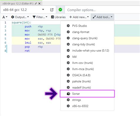 sonar ️ compiler explorer write clean c code inside your browser sonar
