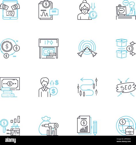 Economical Approach Linear Icons Set Efficiency Frugality Budgeting