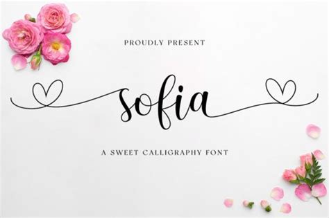 Some Pink Flowers And Leaves On A White Background With The Word Sofia