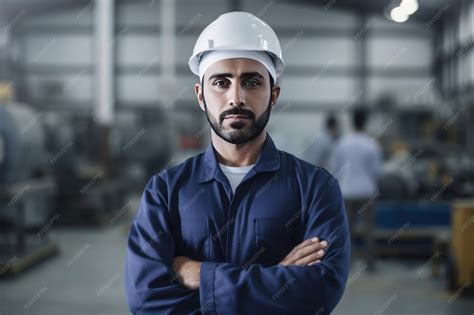 Premium Photo Portrait Of Arab Man Factory Worker Ai Generated
