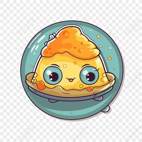 Squishy Character With Orange Eyes And Orange Sauce On A Plate Vector