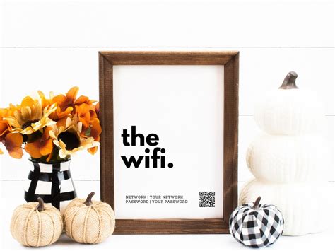 Wifi Printable QR Code Sign QR Wifi Wifi Password Sign Etsy