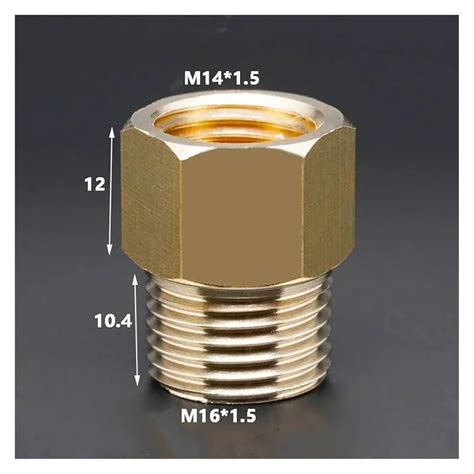 Brass Thread Reducer Adapter Female M14x15 To Male M16x15 Zhisheng