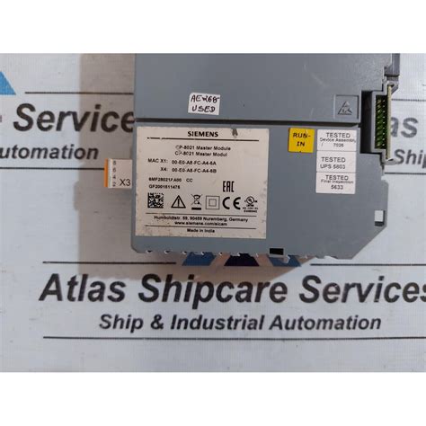 Siemens 6mf28021aa00 Sicam A8000 Cp 8021 Master Module Atlas Shipcare Services