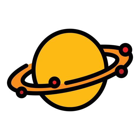 Saturn Planet Icon Color Outline Vector 15662092 Vector Art At Vecteezy