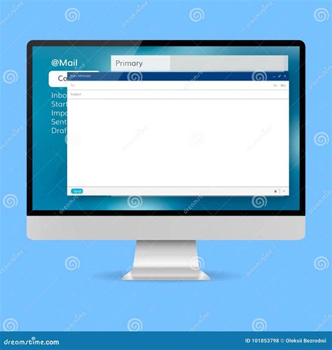 Email Template On Computer Screen Stock Vector Illustration Of